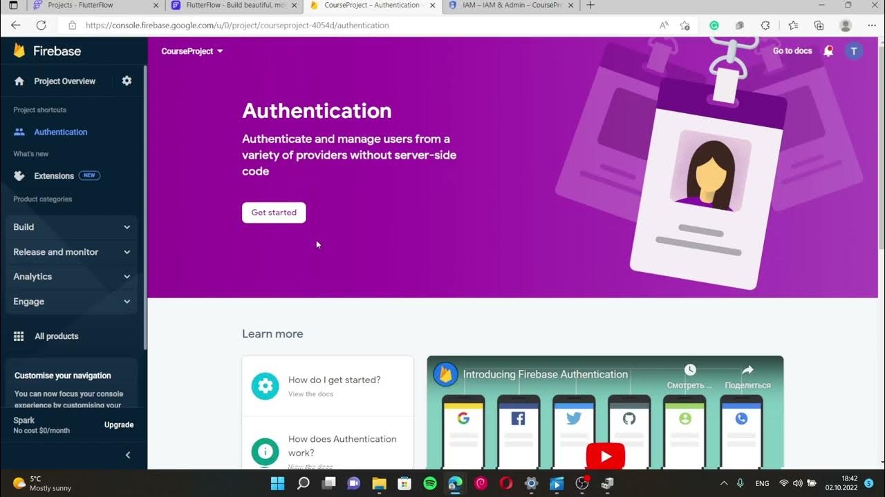 Introduction to Flutter Flow M1 (9) : Firebase 1 - YouTube