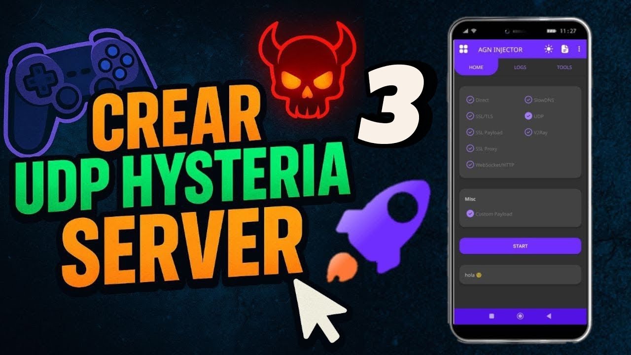 🎯CÓMO Crear un Server UDP HYSTERIA para AGN INJECTOR | TUTORIAL ...