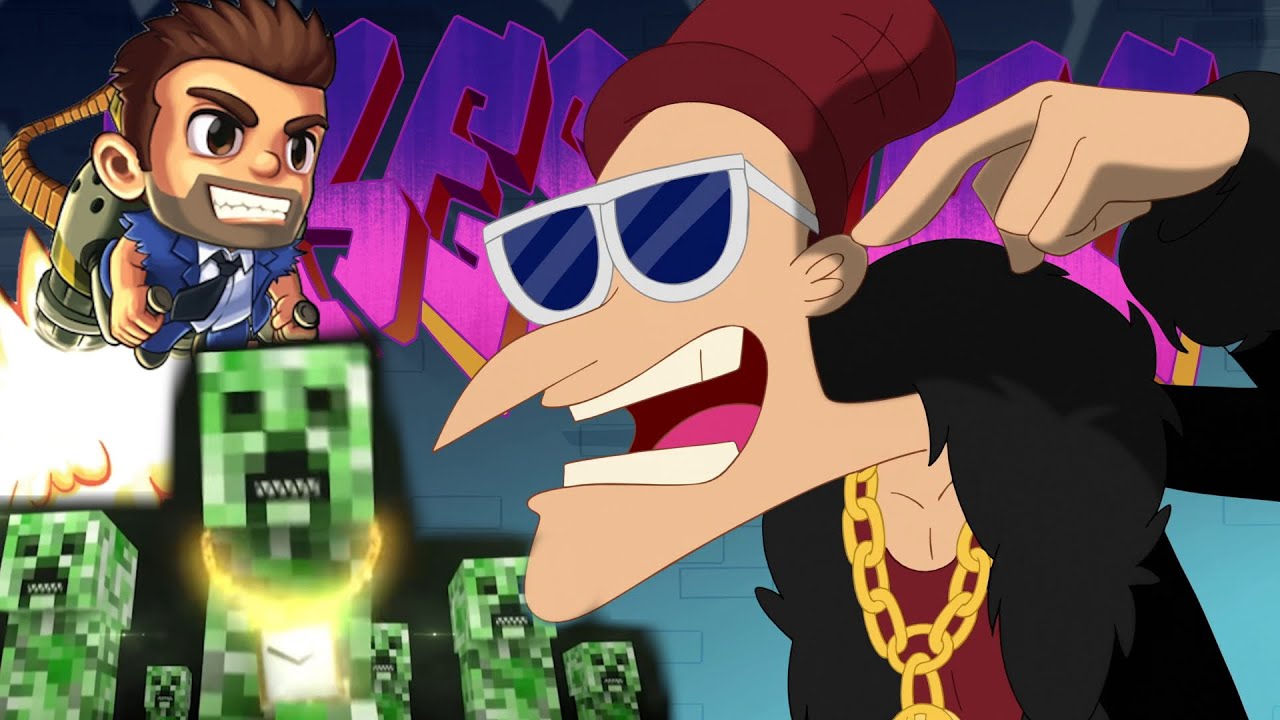 Dr. Doofenshmirtz raps the Creeper rap over Jetpack Joyride 4K - YouTube