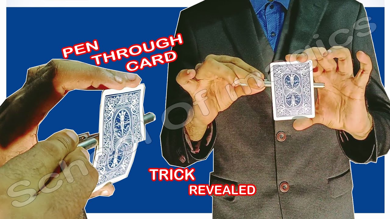 PEN THROUGH CARD MAGIC TRICK REVEALED - YouTube