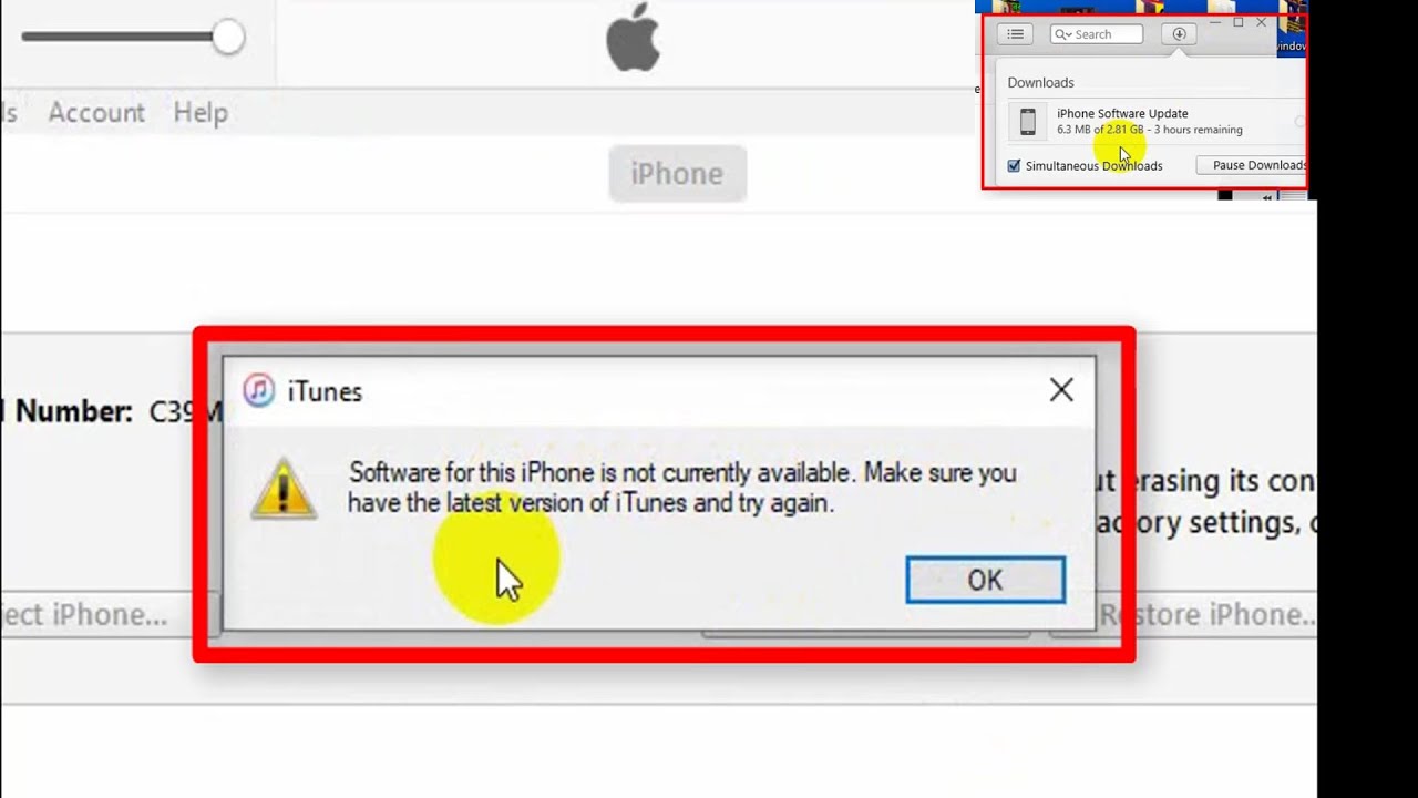 Software for this iPhone is not currently available, i tunes not ...