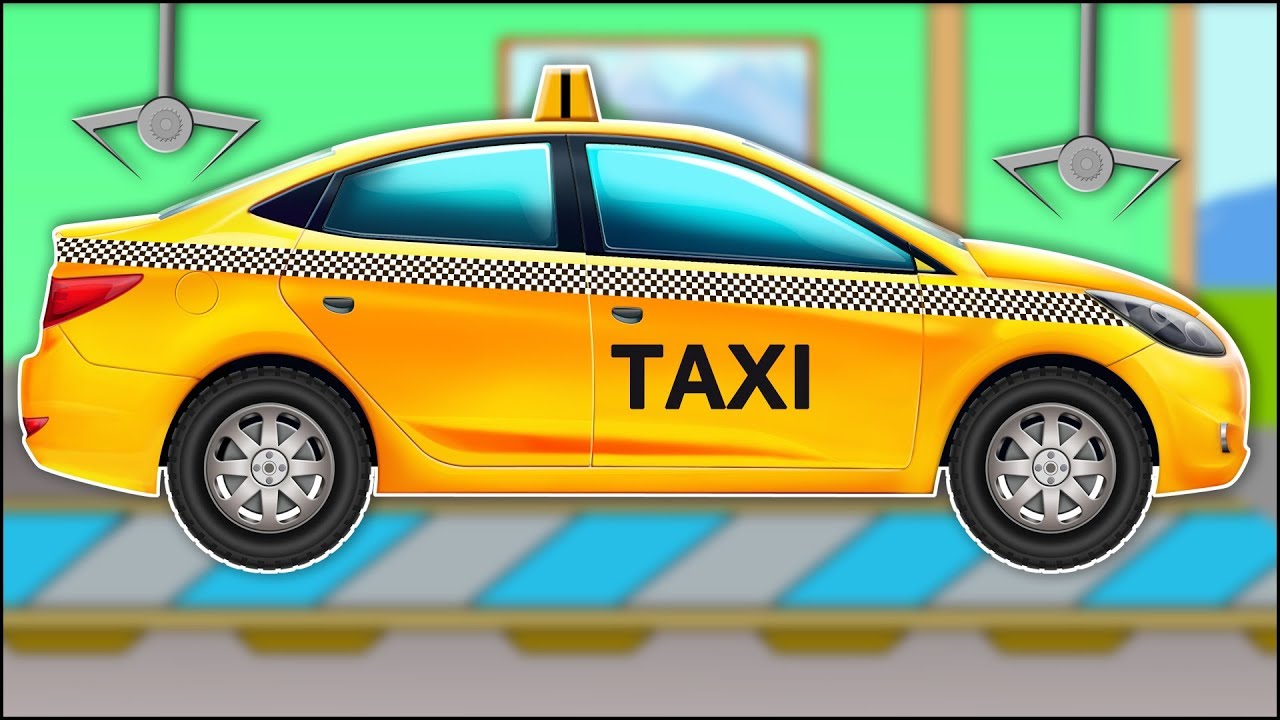 Taxi Toy Car garage Video For kids and Children - YouTube