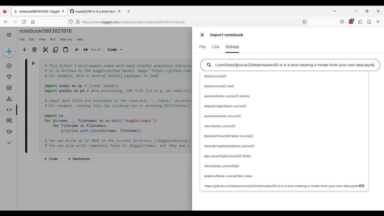 Upload Jupyter notebook from GitHub to Kaggle - YouTube