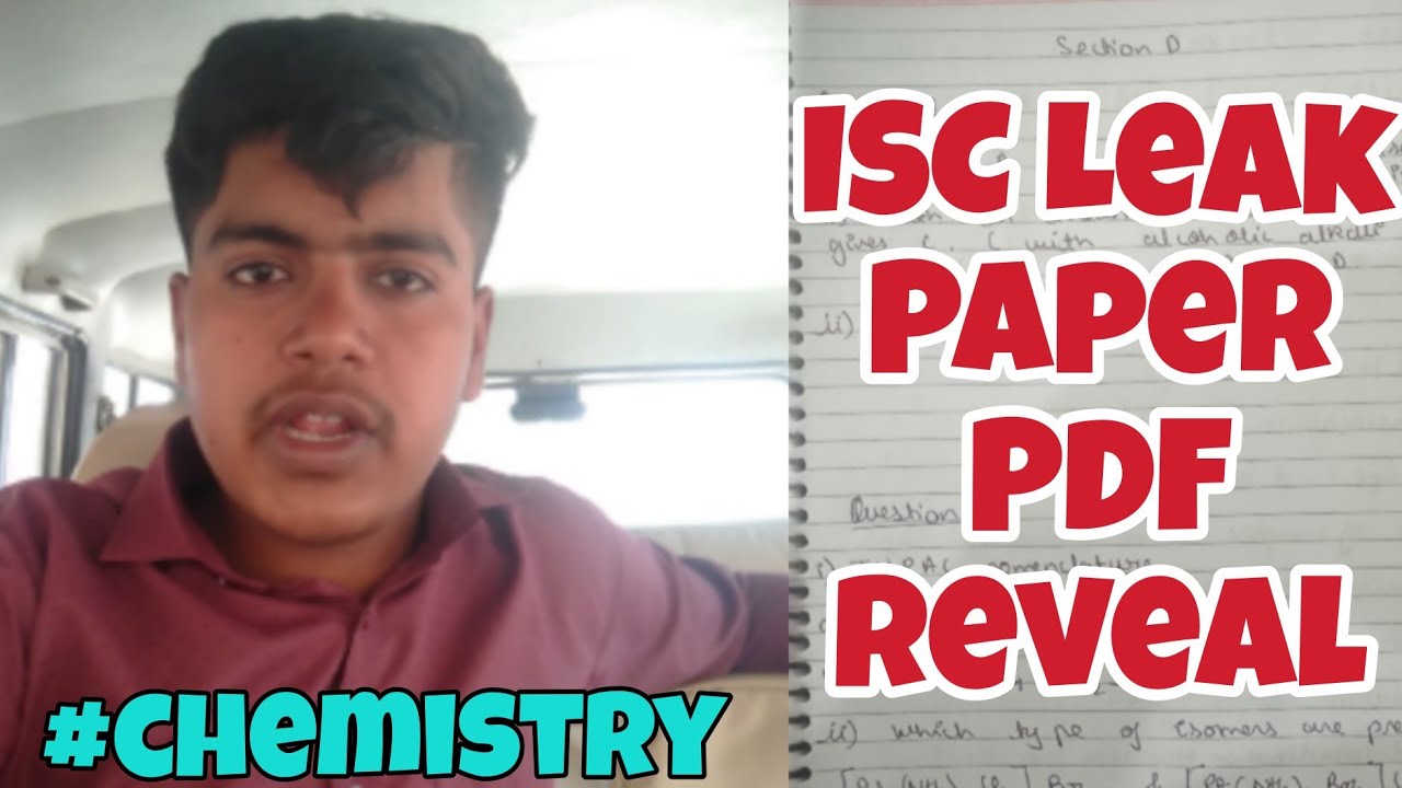 ISC chemistry paper leak PDF Reveal|| Chemistry Paper Leak PDF with Answers|| - YouTube