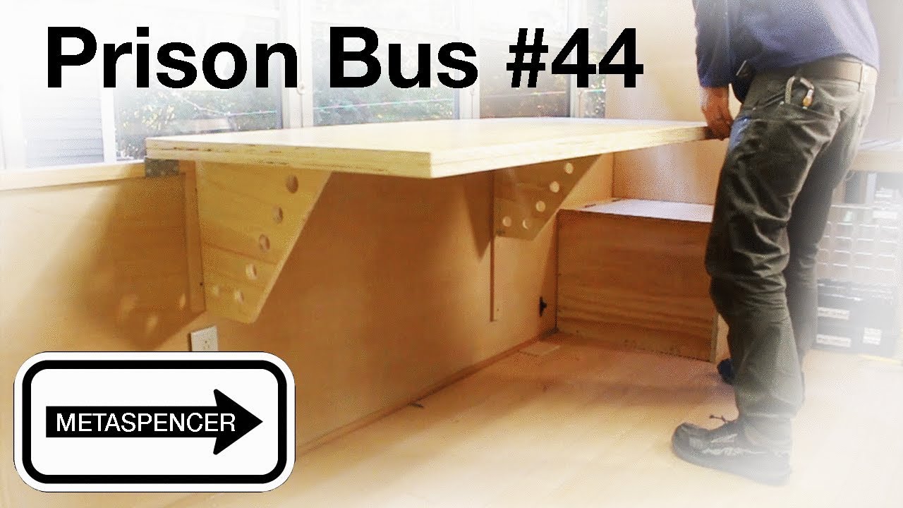 Flip-Up Table -- Prison Bus Conversion #44 - YouTube