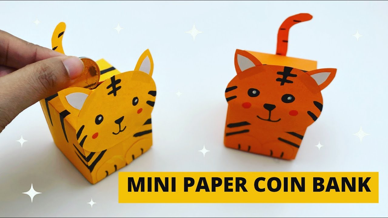 How To Make Mini Paper Tiger Coin Bank Box Nursery Craft Ideas how-to-make-mini-paper-tiger-coin-bank-box-nursery-craft-ideas