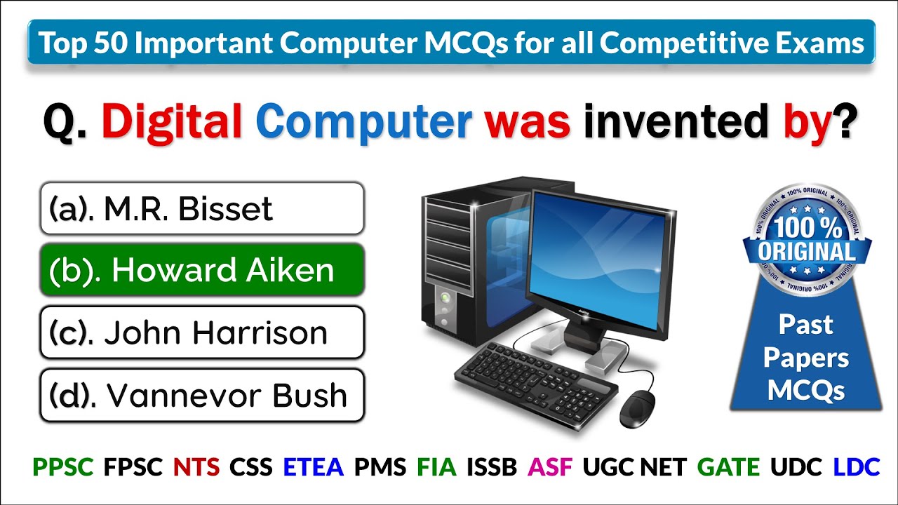 Top 50 Most Important Computer MCQs | Computer MCQ for all Competitive ...