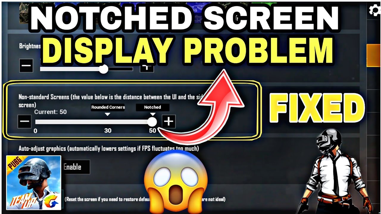 PUBG MOBILE NOTCH SCREEN DISPLAY SETTING PROBLEM || HOW TO FIX NOTCH ...