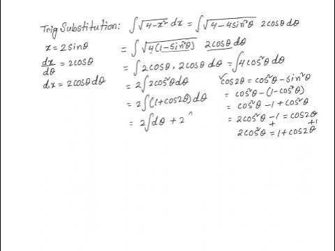 Integration by trig substitution example 2 - YouTube