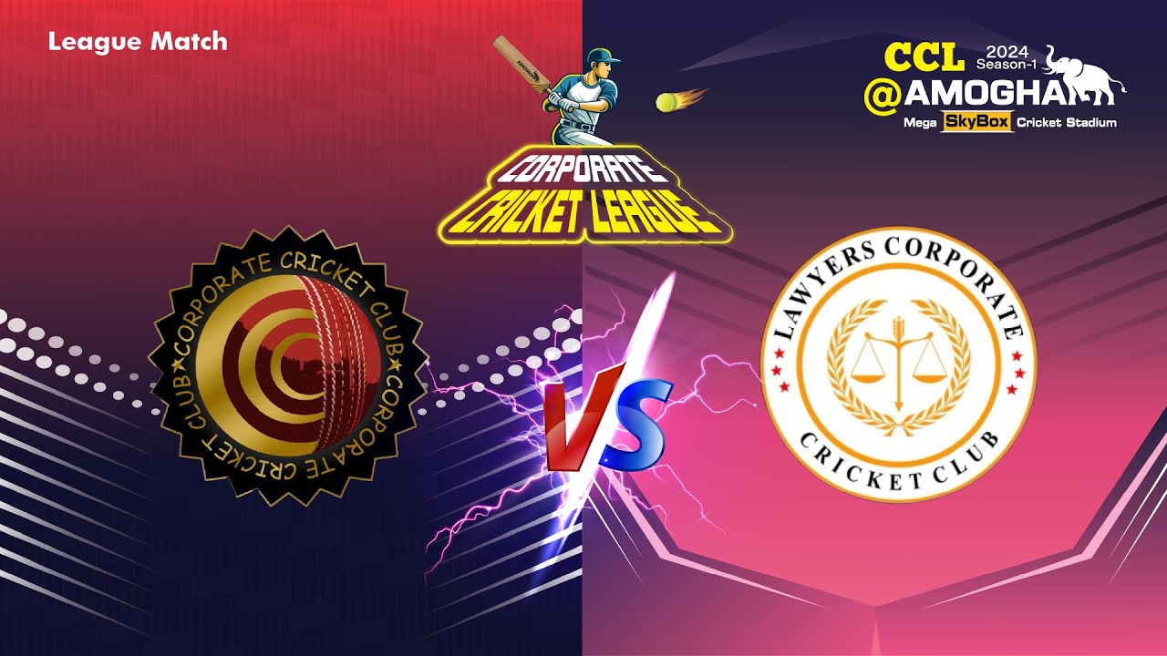 League Match-5 CCC vs Lawyers | CCL2024 S1 #AmoghaStadium | #Corporate ...