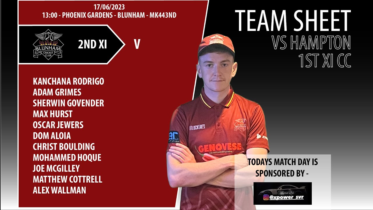 Huntingdonshire County CL - Division 1 - Blunham CC 2nd XI v Hampton CC ...