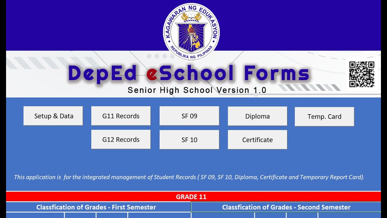 DepEd eSchoolForm Senior High School Version - User Guide - YouTube