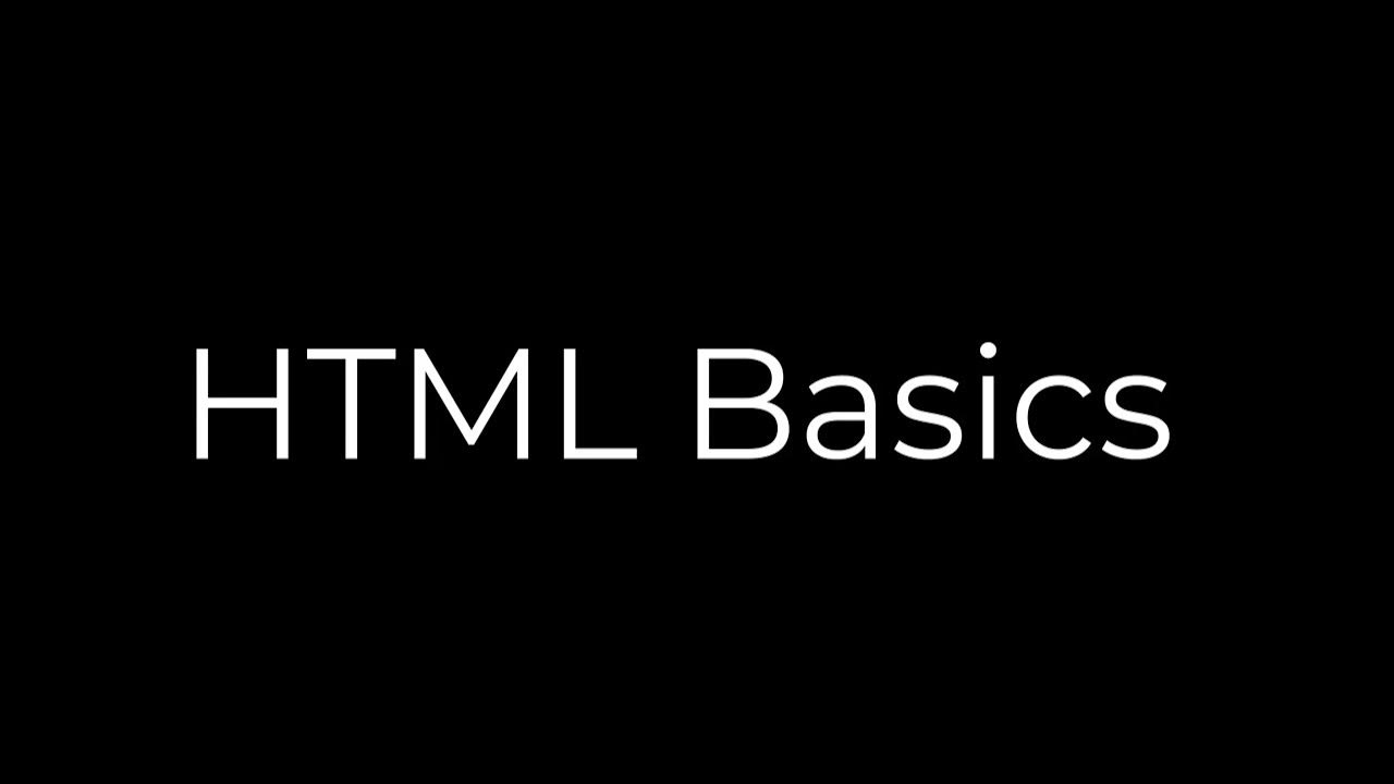 Html Basics Youtube