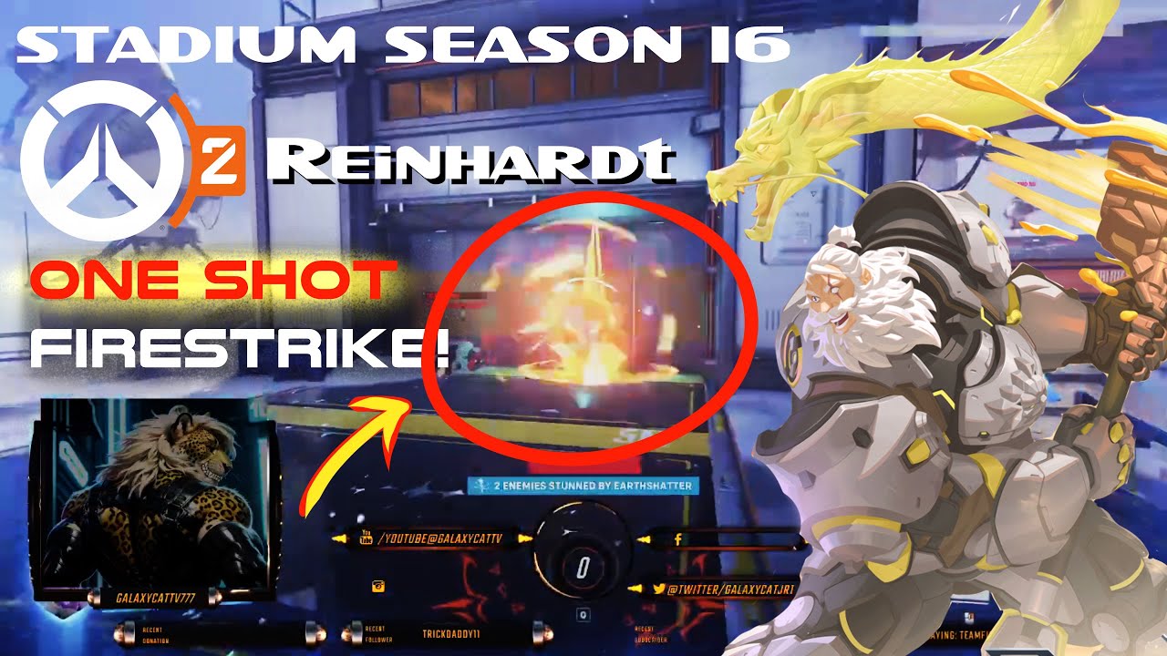 Overwatch 2 | Stadium Reinhardt | 100% (ONE SHOT) Firestrike Build ...