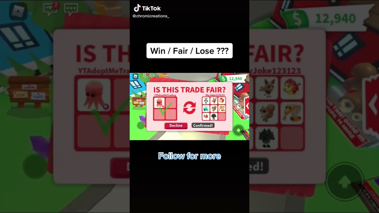 Good trade in Adopt Me Win Fair Lose - YouTube