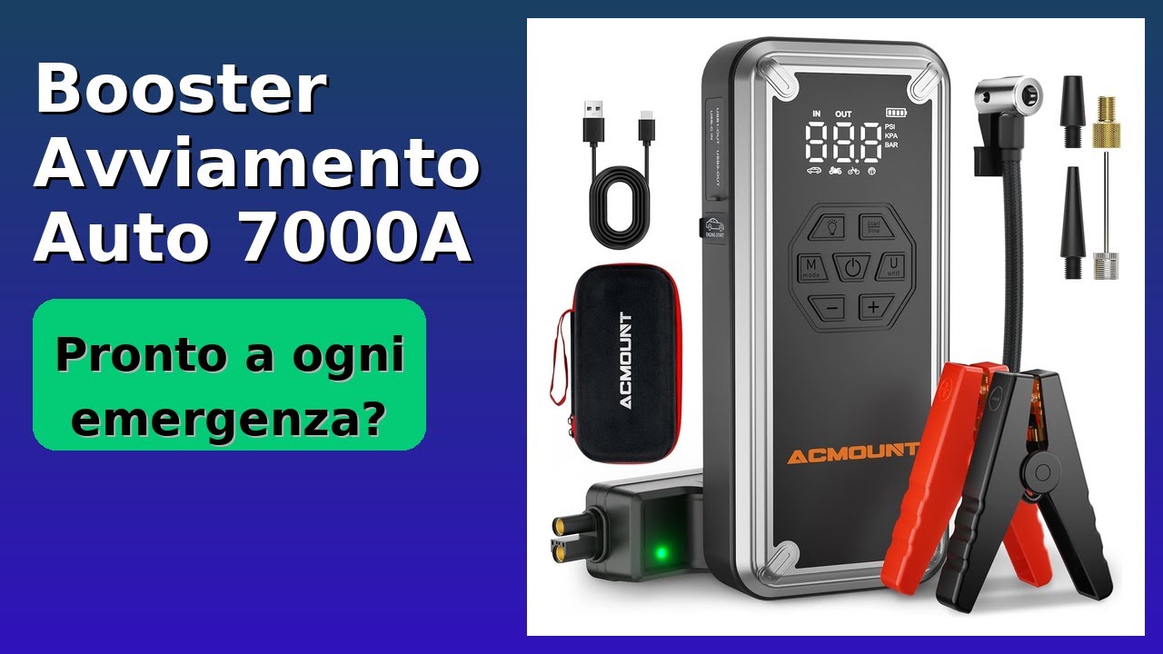 RECENSIONE (2025) : Booster Avviamento Auto 7000A. DETTAGLI ESSENZIALI ...