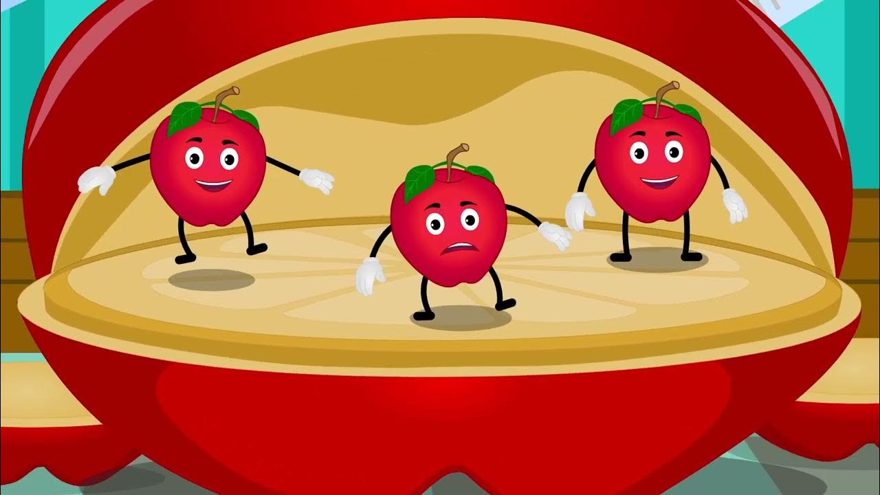 Five Little Apples Jumping On The Bed - Funny Cartoon Animated Videos ...