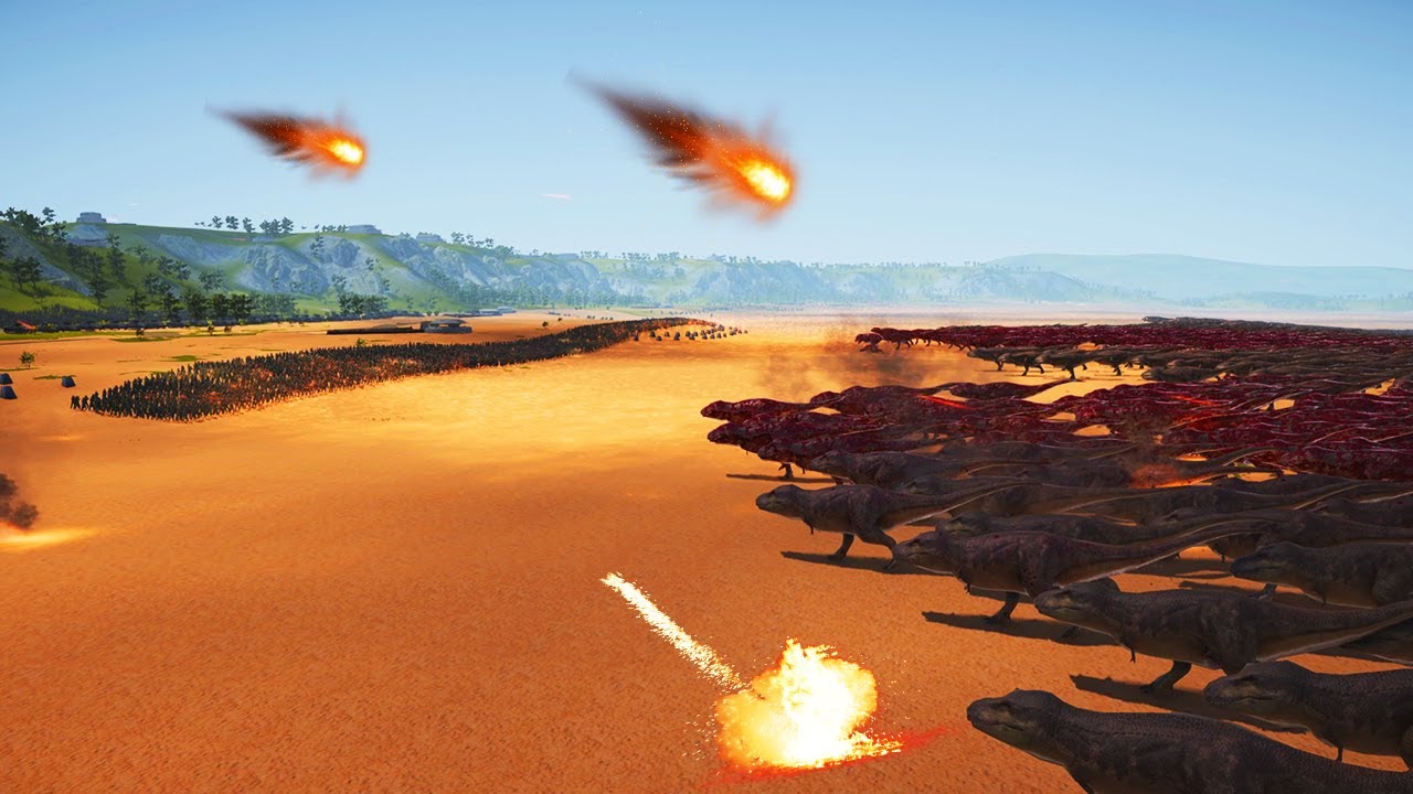 WW2 Military Base Invaded by 20.000 T-REX ! Ultimate Epic Battle ...