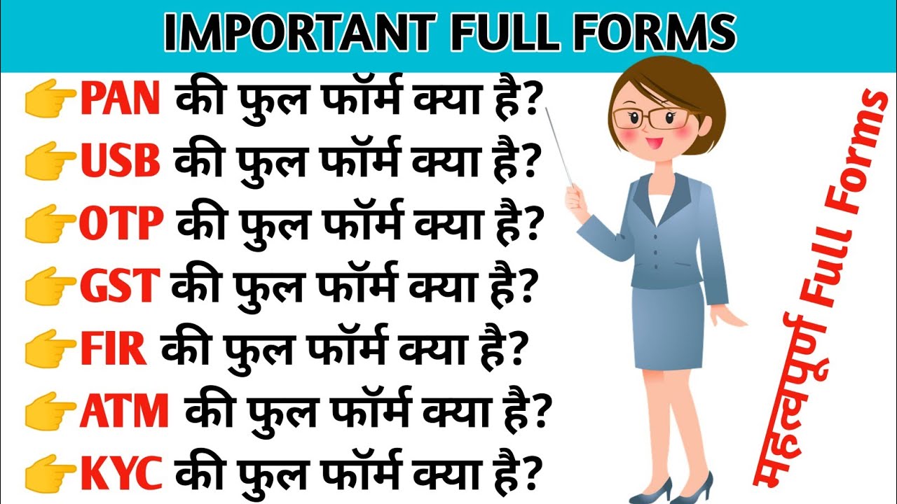 GK full forms | Commonly used full forms | Important GK full forms for ...