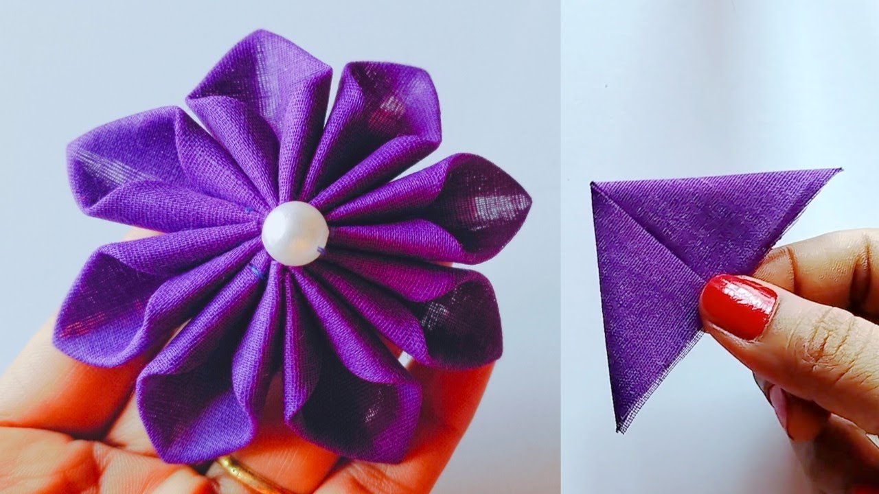 DIY: Easy Tricks Cloth Flowers Making | New Design Fabric Flower making ...
