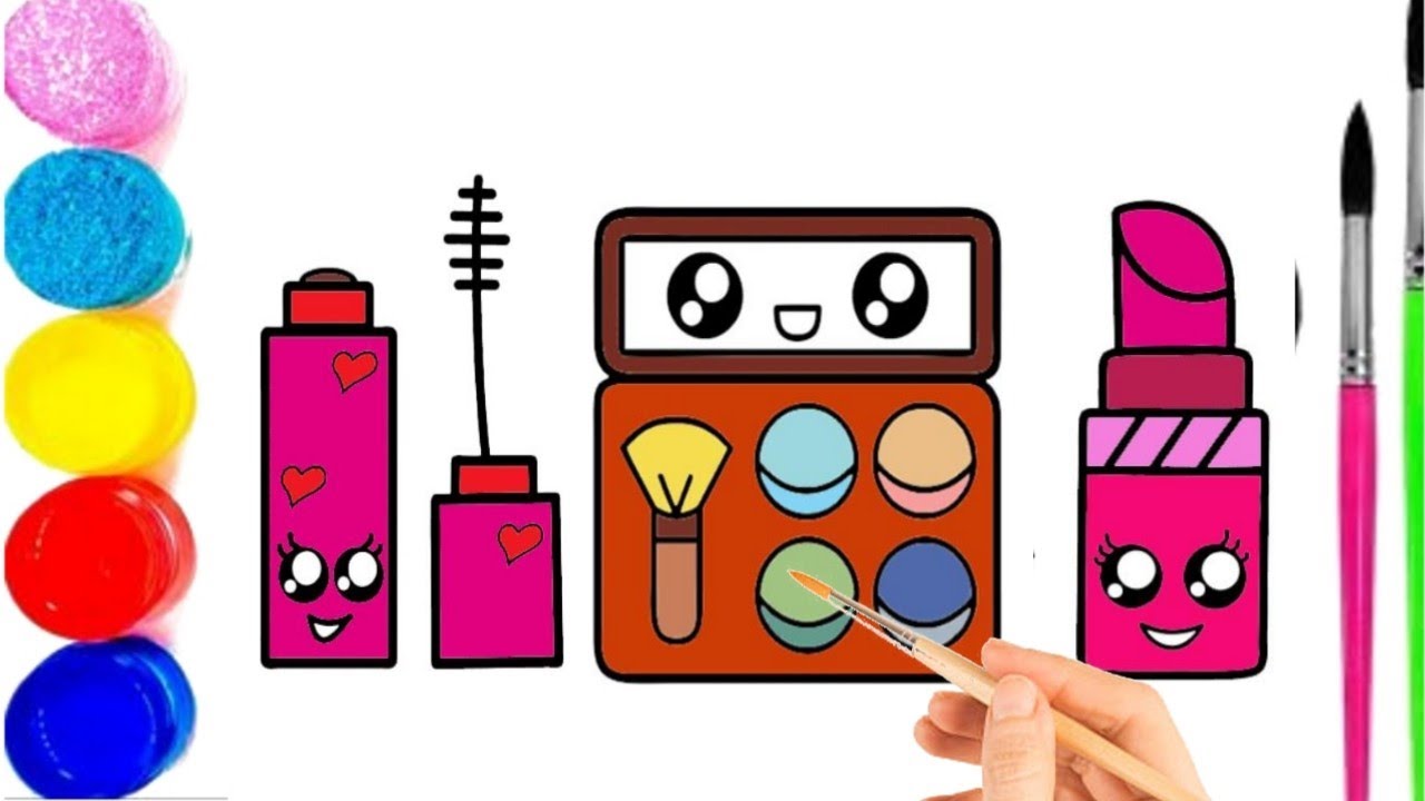 How to draw makeup|| easy drawing and colouring for kids and toddlers ...