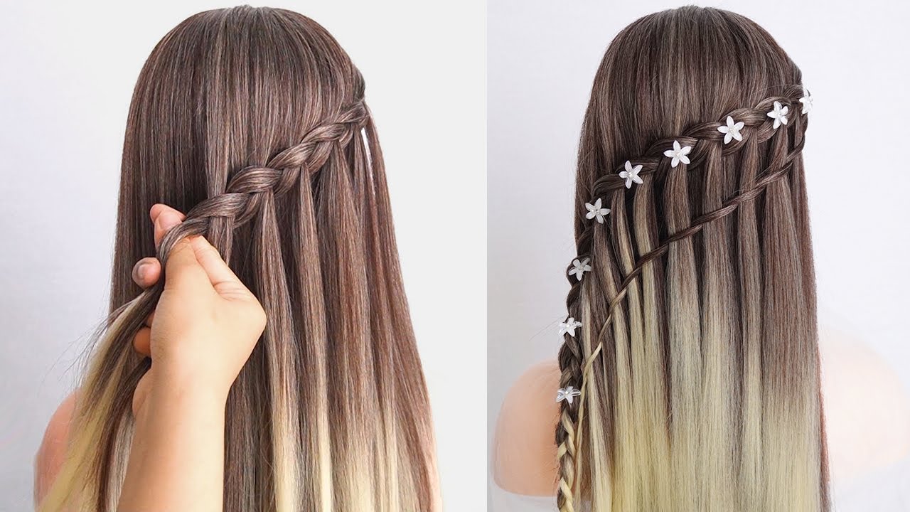 How To Make Waterfall Braid Hairstyle Step By Step | Simple Hairstyle ...