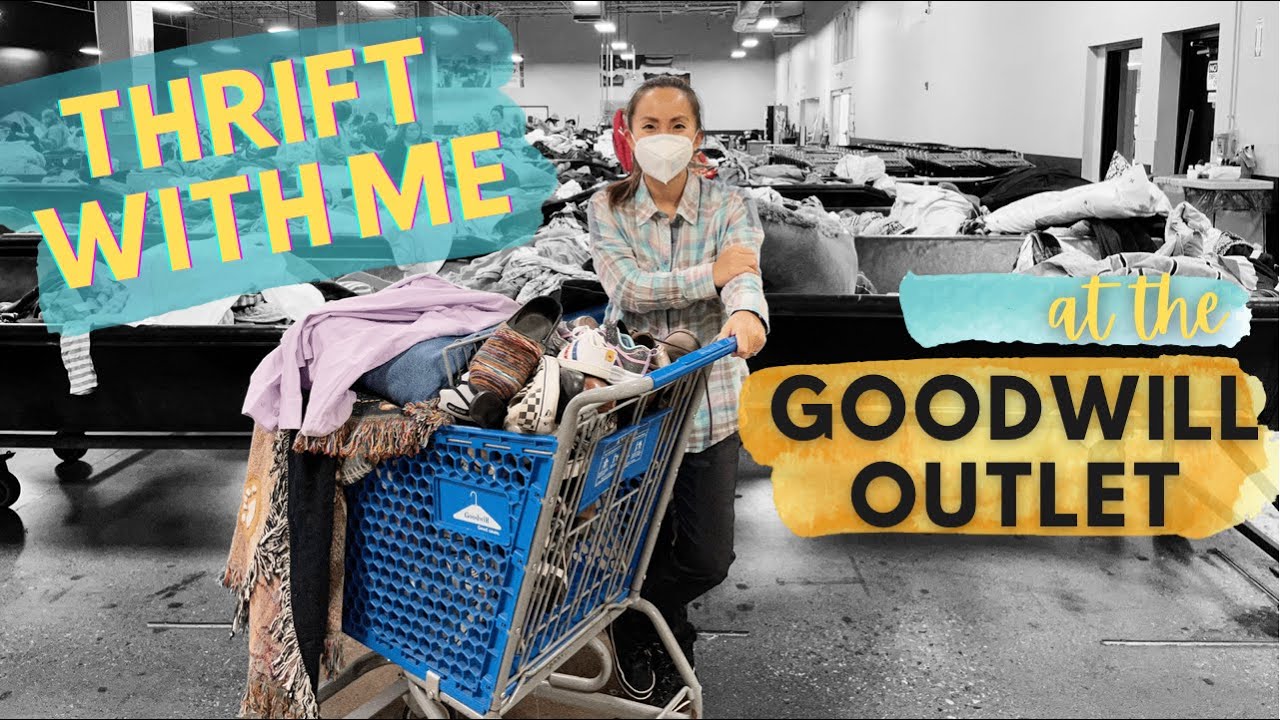 THRIFT WITH ME at Goodwill Outlet! 60 Pounds of Clothes and Shoes to ...