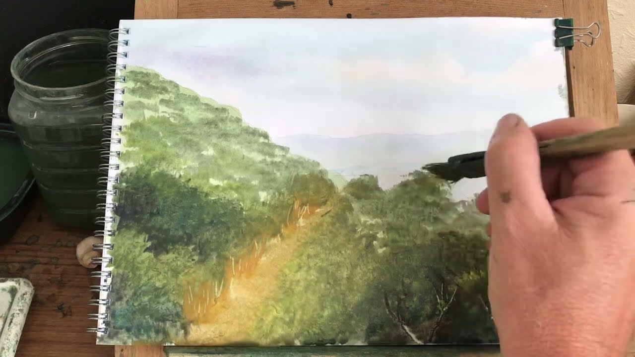 Building up layers watercolour painting - YouTube