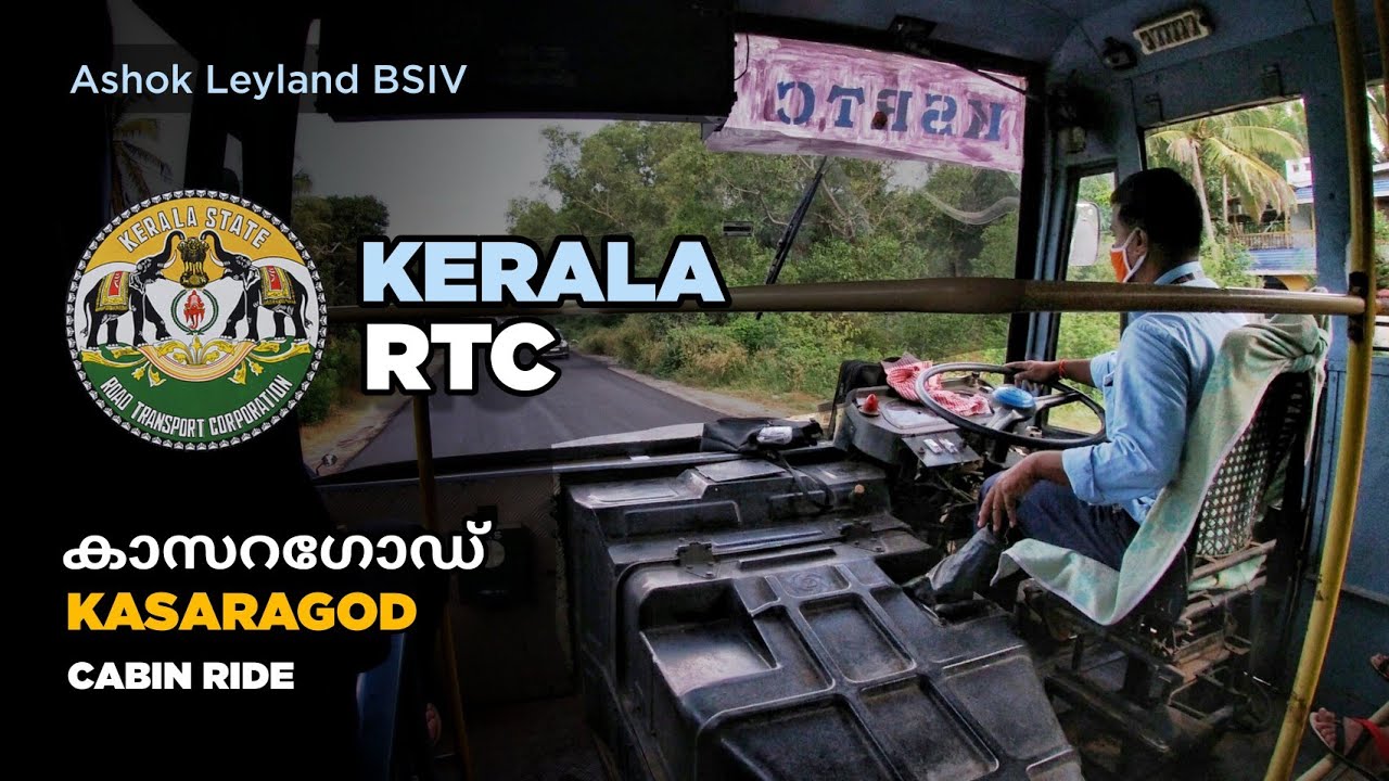 KERALA RTC Super Fast Cabin Ride at Kasaragod - Mangalore Highway ...