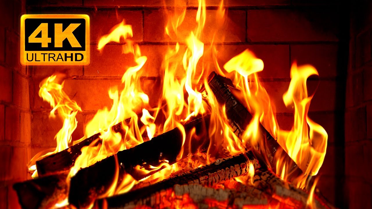 🔥 Fireplace 4K UHD! Fireplace with Crackling Fire Sounds. Fireplace ...