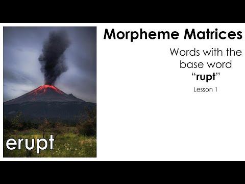 Morpheme Matrices - Words with the base word "rupt" - Lesson 1 - YouTube