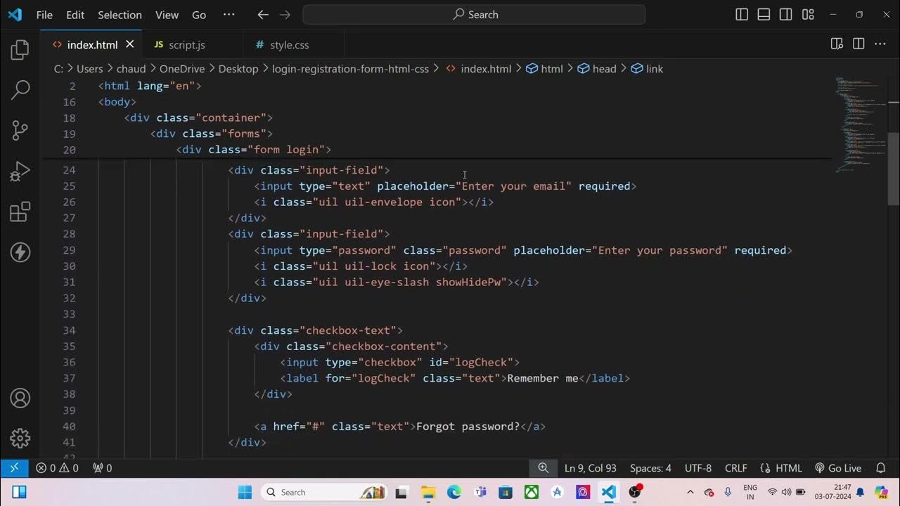 SignIn & SignUp page by using HTML || CSS || JavaScript - YouTube
