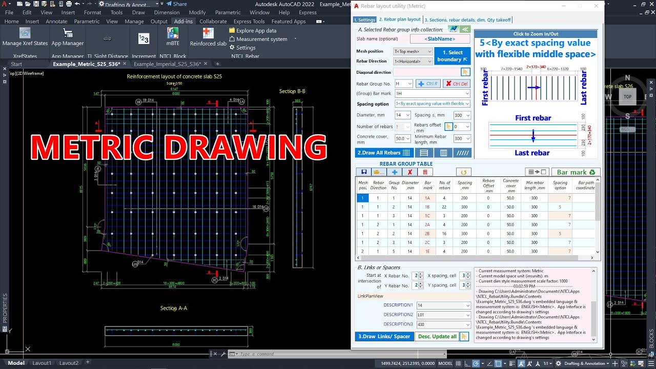 Concrete slab reinforcement Tool - Metric Rebar plan layout - Preface - YouTube
