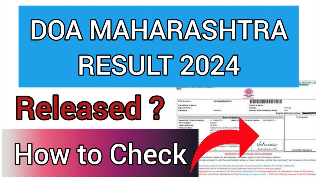 DOA Maharashtra Intermediate Result 2024 | How To Check DOA Maha Result ...