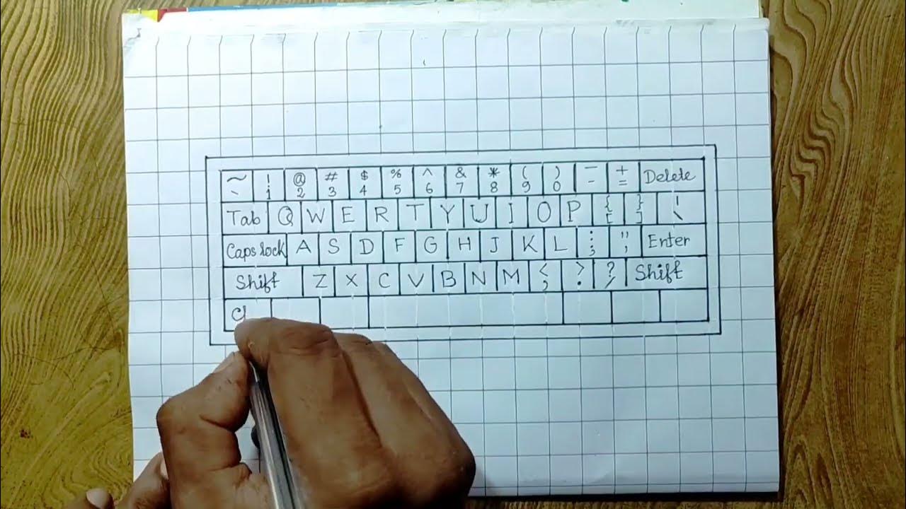 Easy keyboard drawing for beginners/ How to draw keyboard in square ...