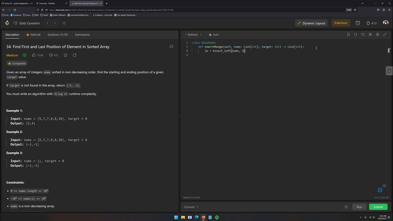 Leetcode 34 Find First and Last Position of Element in Sorted Array ...