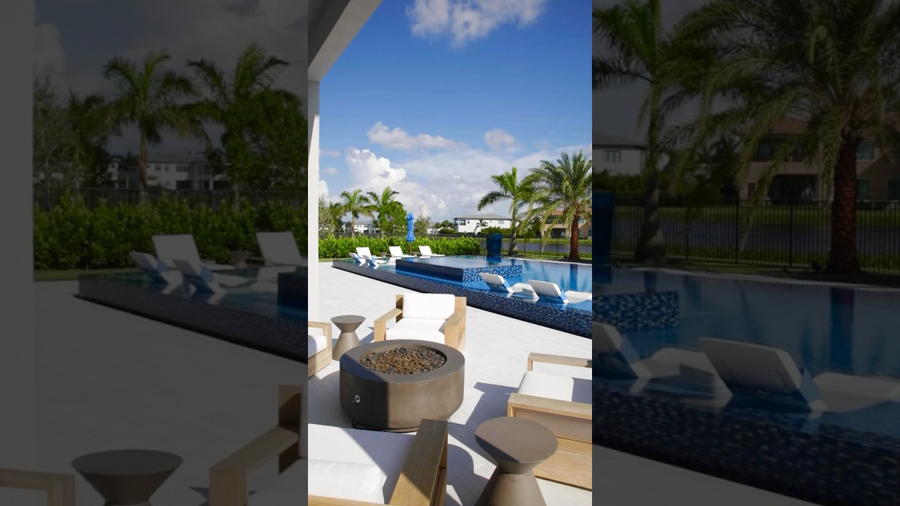 Modern & clean design with a 360 infinity spa into a 360 infinity pool ...