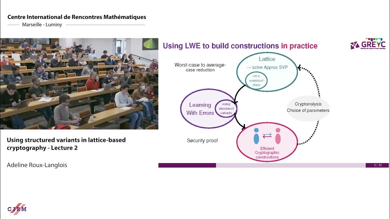 Adeline Roux-Langlois : Using structured variants in lattice-based cryptography - Lecture 2 ...