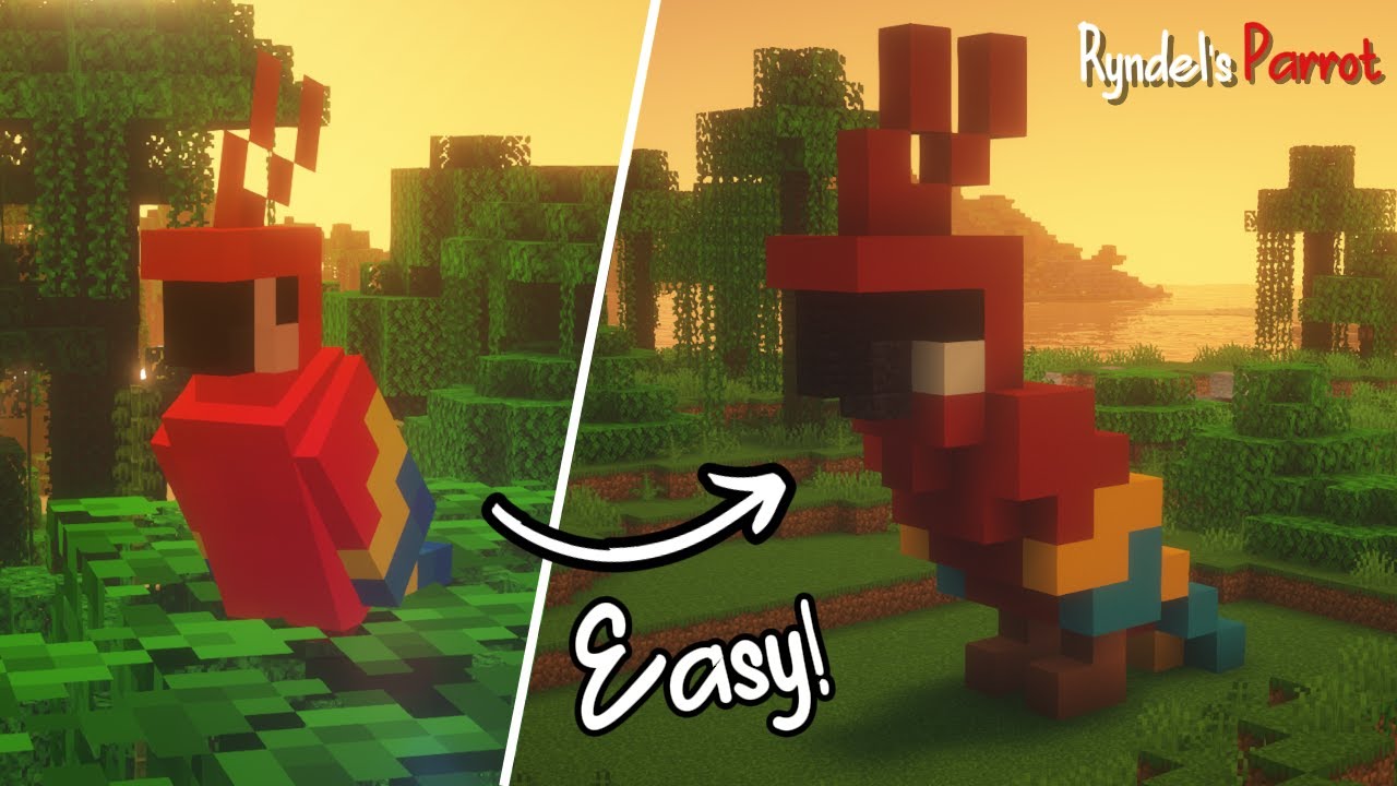 Minecraft: How to Build a Parrot Tutorial - YouTube