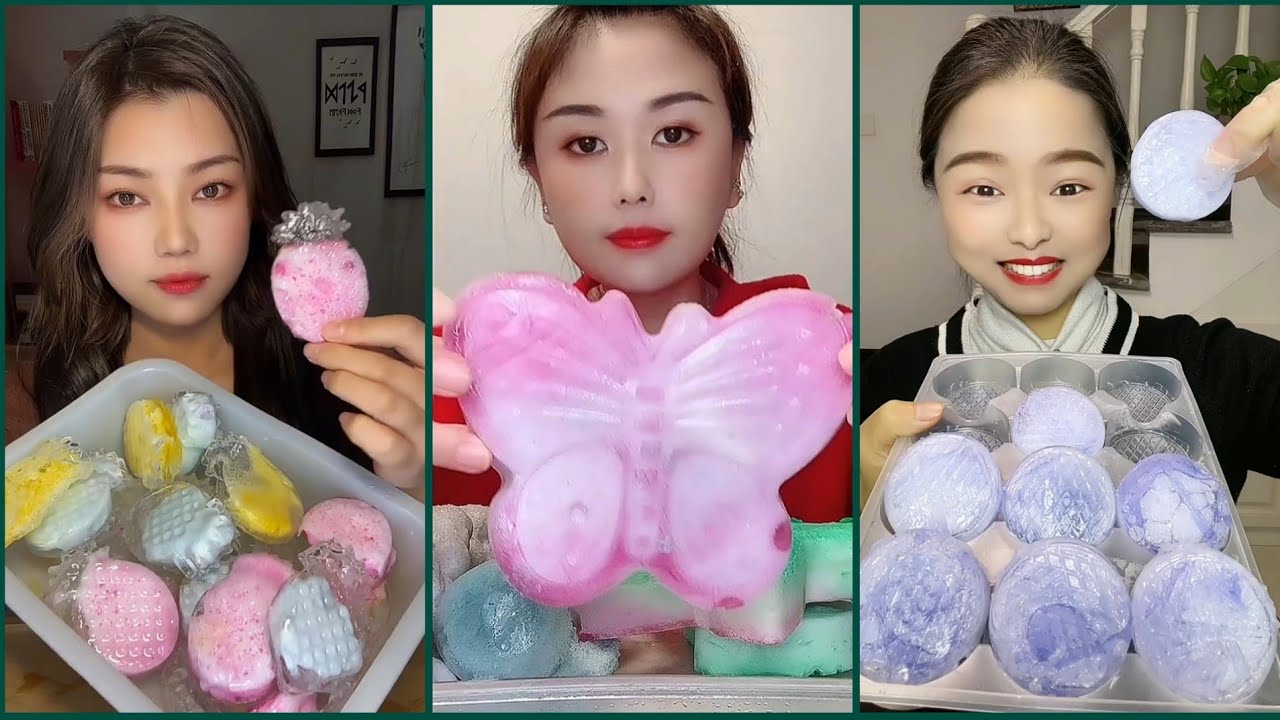 ASMR foam ice eating - YouTube