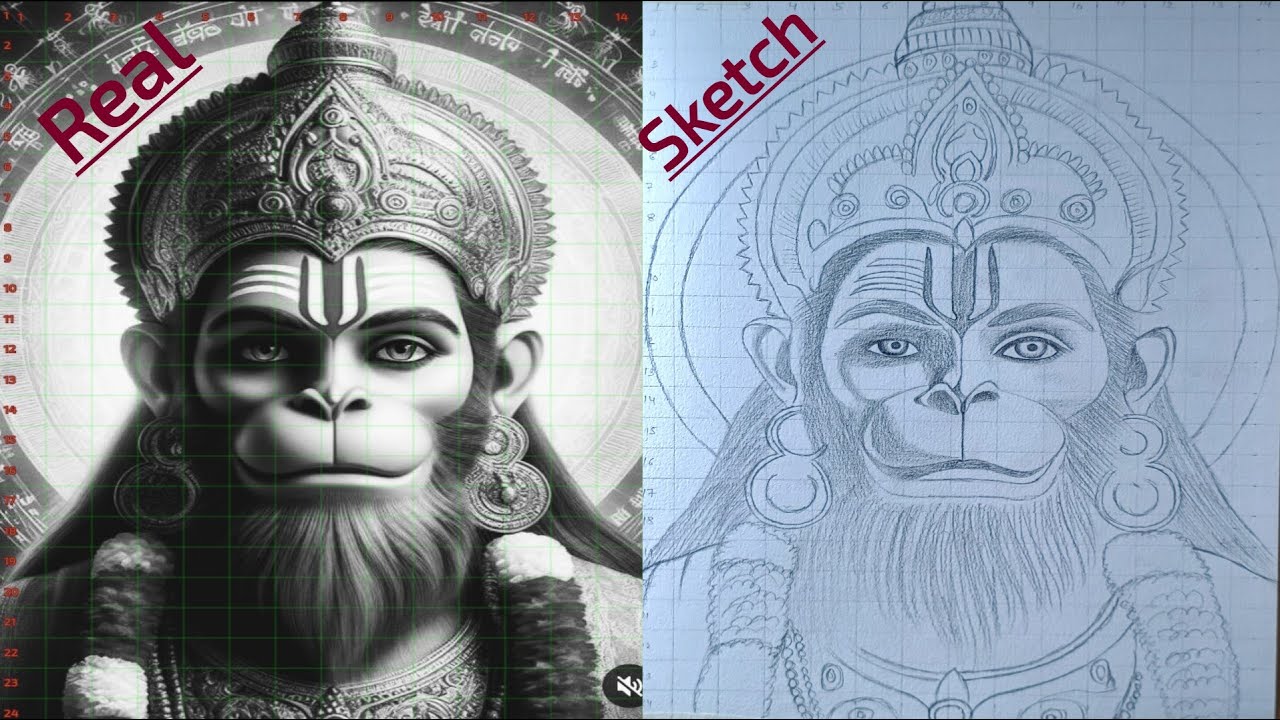 Hanuman ji drawing, Lord hanuman (bajrang bali) drawing, Outline ...
