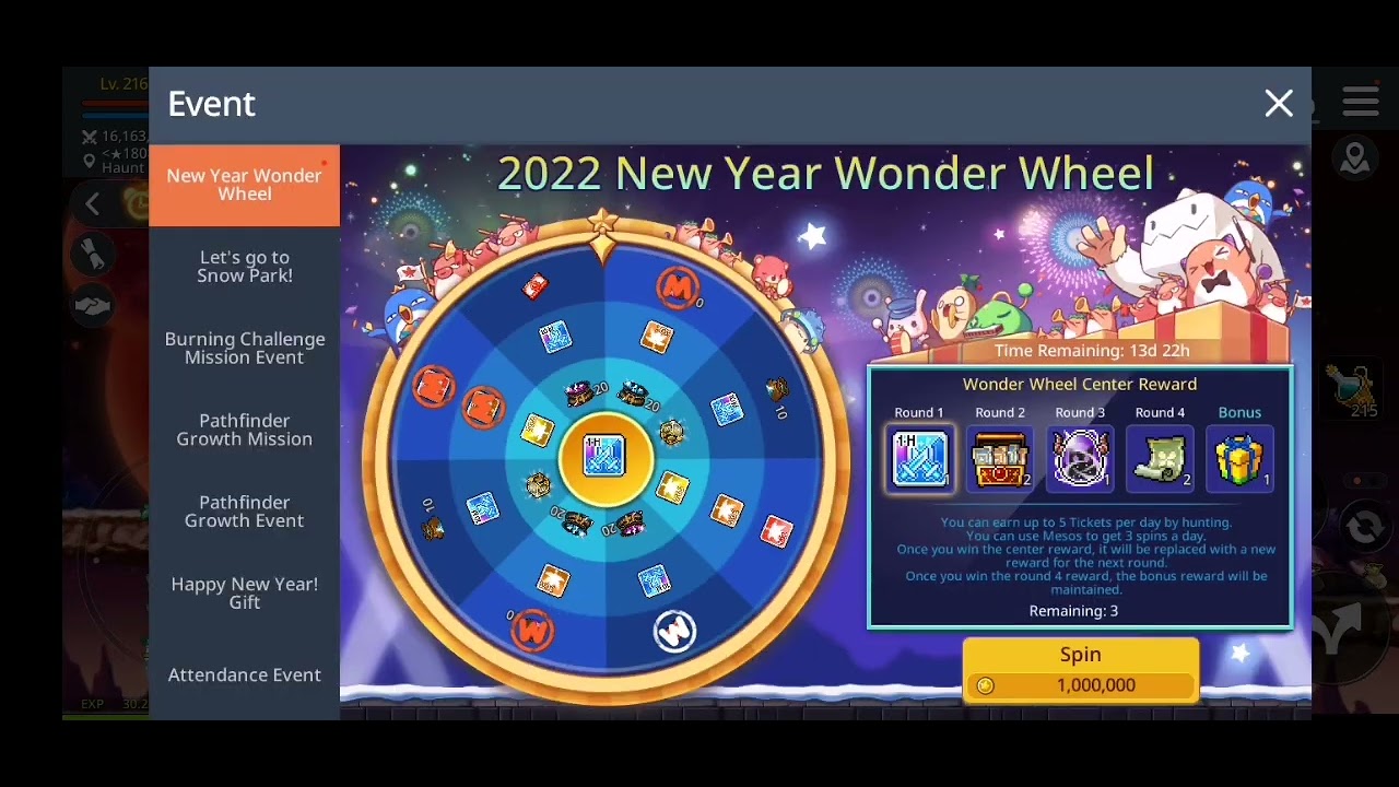 MapleStory M - 2022 New Year Wonder Wheel - YouTube