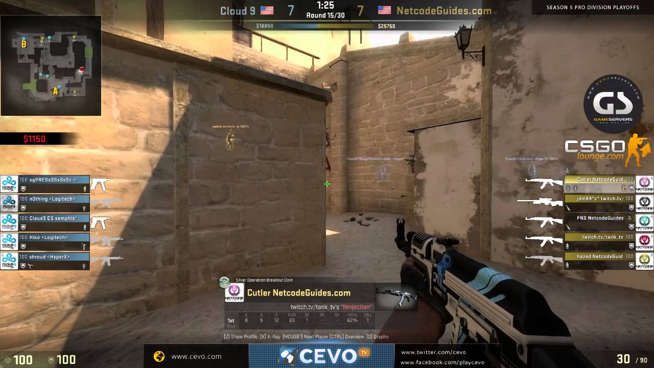 CEVO-Pro CS:GO Season 5 Playoffs: Cloud9 vs. NetcodeGuides - Map 2 on ...