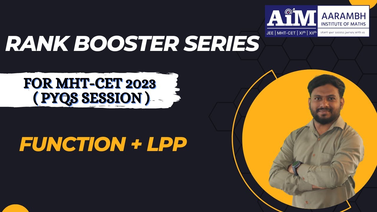 Function & LPP | MHT-CET | PYQS | Rank booster series - YouTube