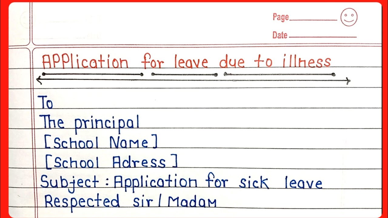 application for sick leave in english । sick leave application in ...