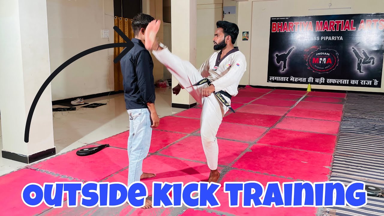 outside kick kaise sikhe || कराते किक सीखे || karate outside kick ...