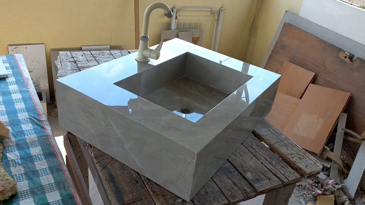 uma das pias mas simples é barata 60x45 com fundo falso - YouTube