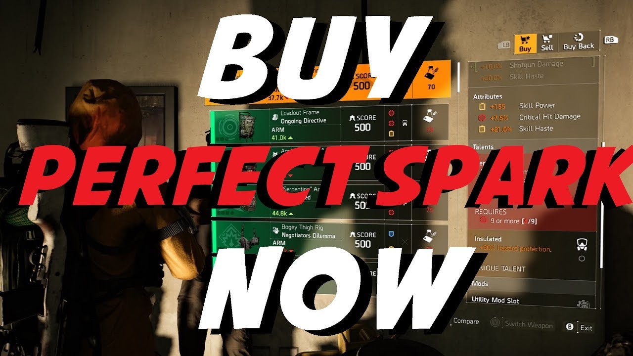 BUY PERFECT SPARK | The Division 2 | Thieves Den Vendor Reset | January ...