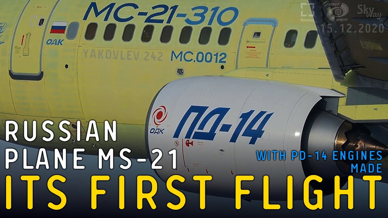 Russian plane MS-21 with russian engines made its first flight - YouTube
