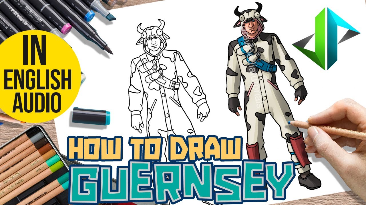 [DRAWPEDIA] HOW TO DRAW *NEW* GUERNSEY from FORTNITE - STEP BY STEP ...